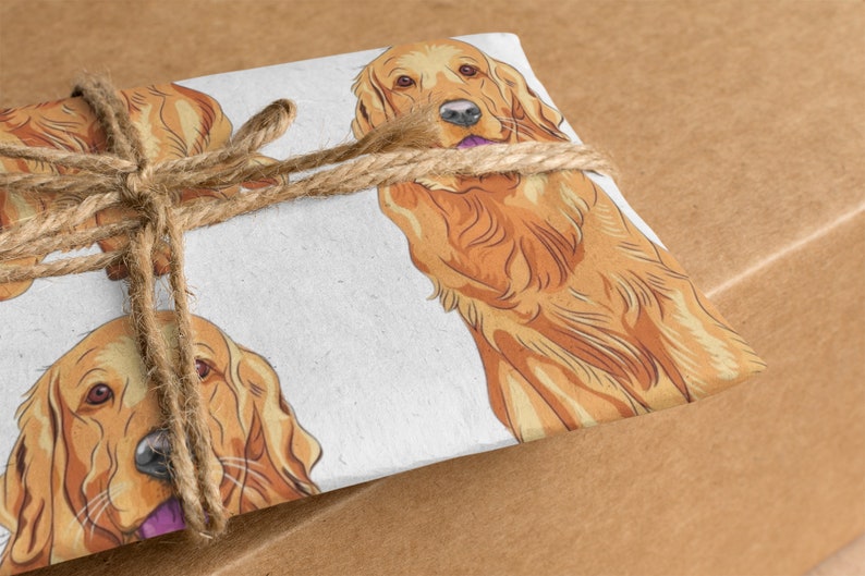 Golden Retriever Svg Wrap, Golden Retriever Gift Wrap, Golden Retriever ...