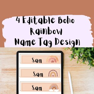 4 BOHO Student Name Tags, Student Desk Label, Desk Name Tag Student ...