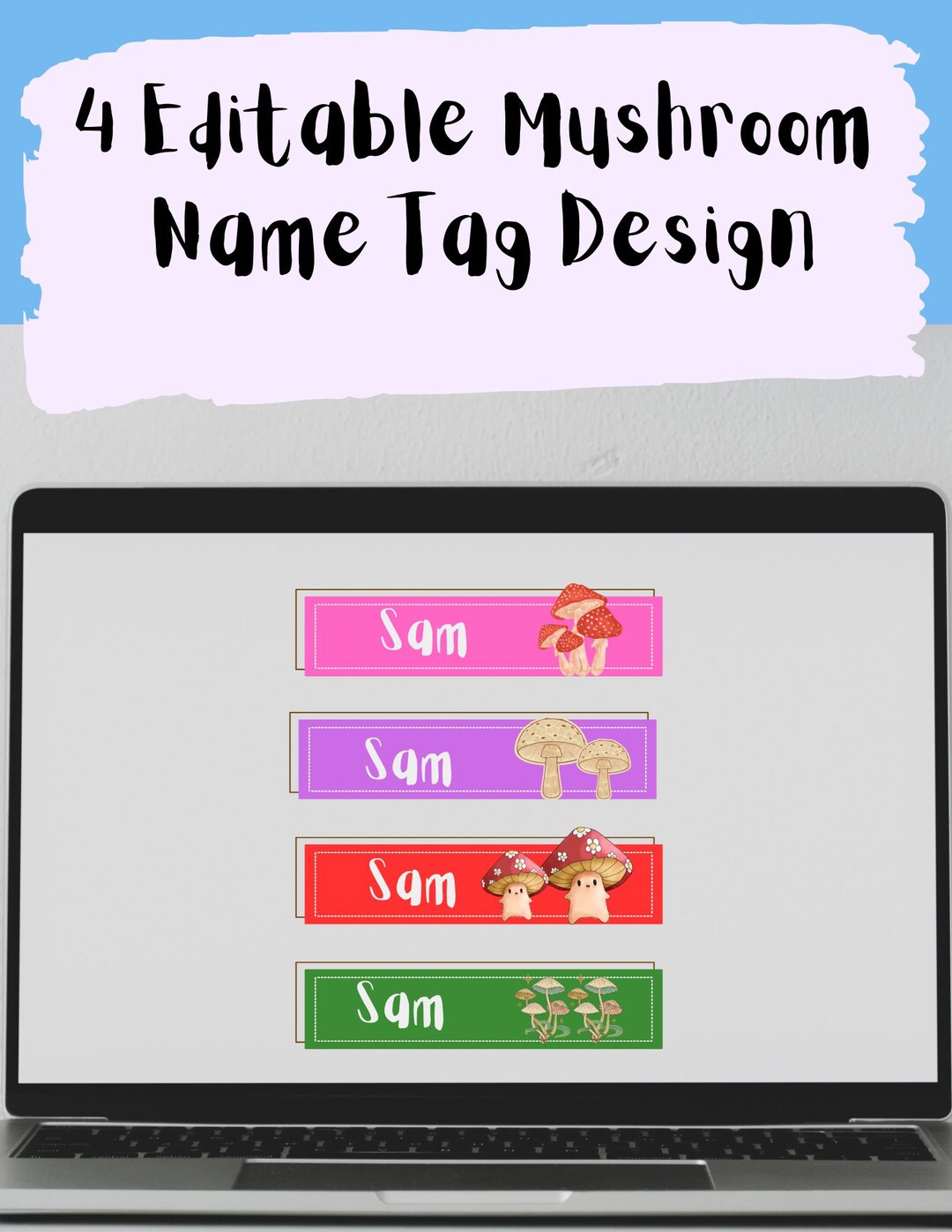 Mushroom Student Name Tags, Mushroom Classroom, Mushroom Theme, Student ...