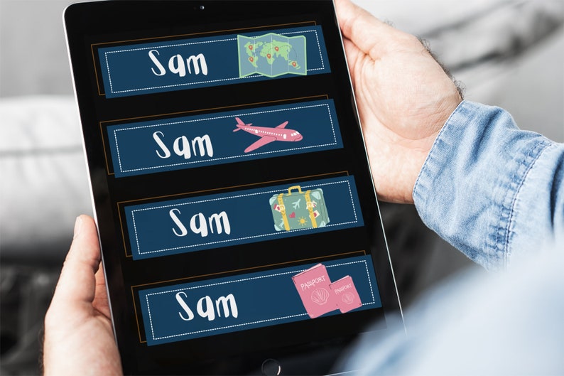 Editable Travel Student Name Tag Desks Classroom Decor Theme - Etsy