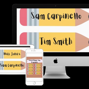 Pencil Student Name Tags, Student Desk Label Cards, Name Tags, Desk ...