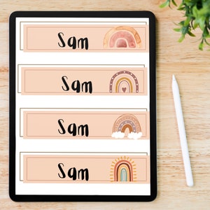 4 BOHO Student Name Tags, Student Desk Label, Desk Name Tag Student ...