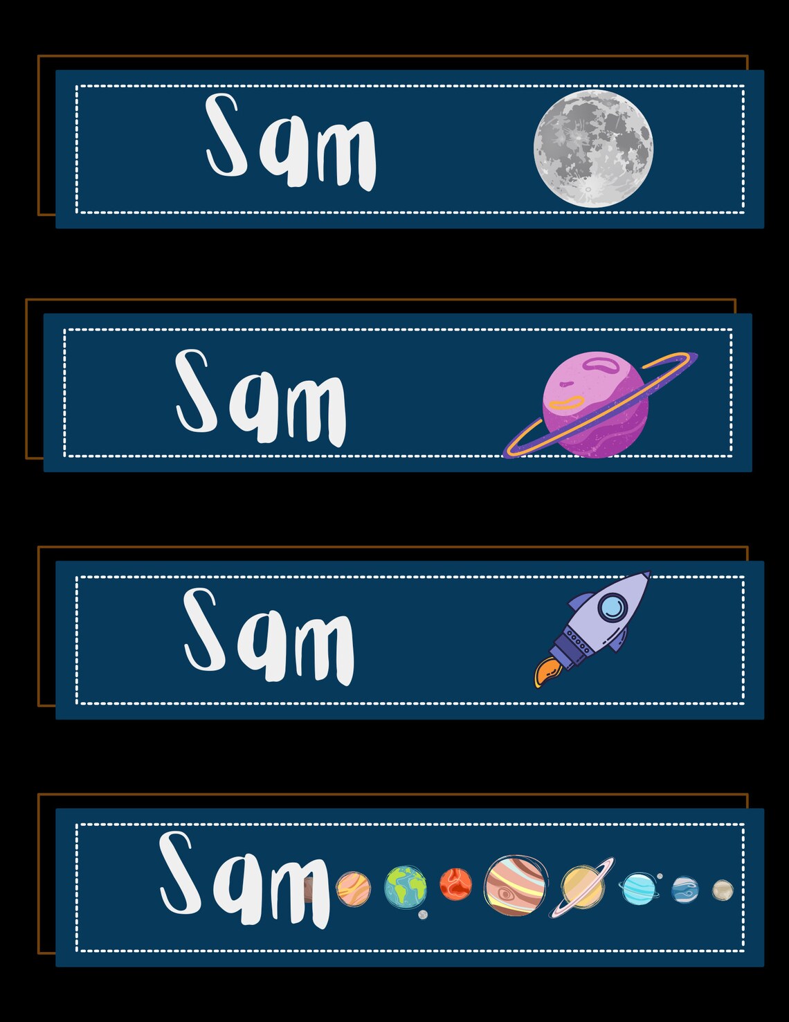 8 Editable Space Name Tags, Space Theme Classroom, Space Decor, Student ...