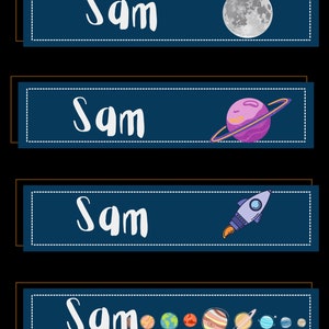8 Editable Space Name Tags, Space Theme Classroom, Space Decor, Student ...