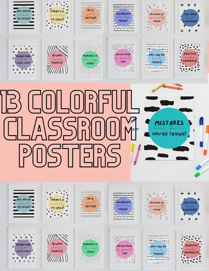 PRINTABLE Motivational Coloring Poster, Growth Mindset Posters ...