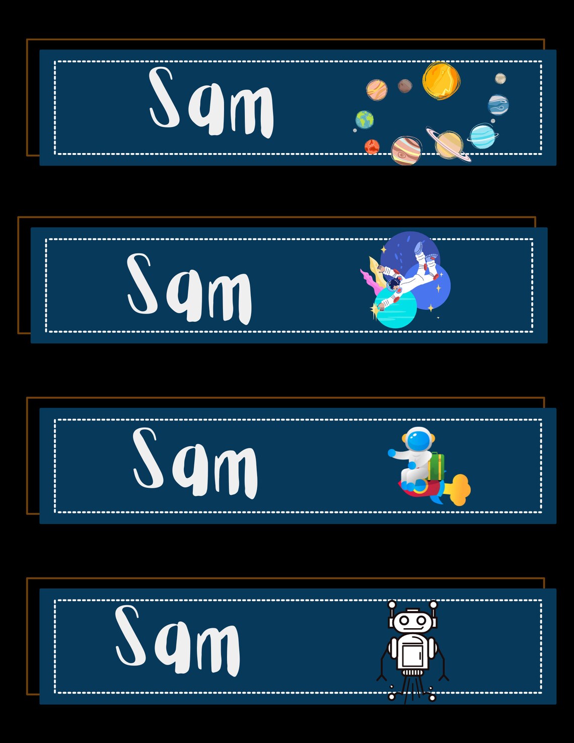 8 Editable Space Name Tags, Space Theme Classroom, Space Decor, Student ...