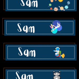 8 Editable Space Name Tags, Space Theme Classroom, Space Decor, Student ...