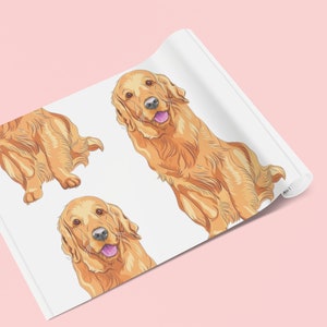 Golden Retriever Svg Wrap, Golden Retriever Gift Wrap, Golden Retriever ...