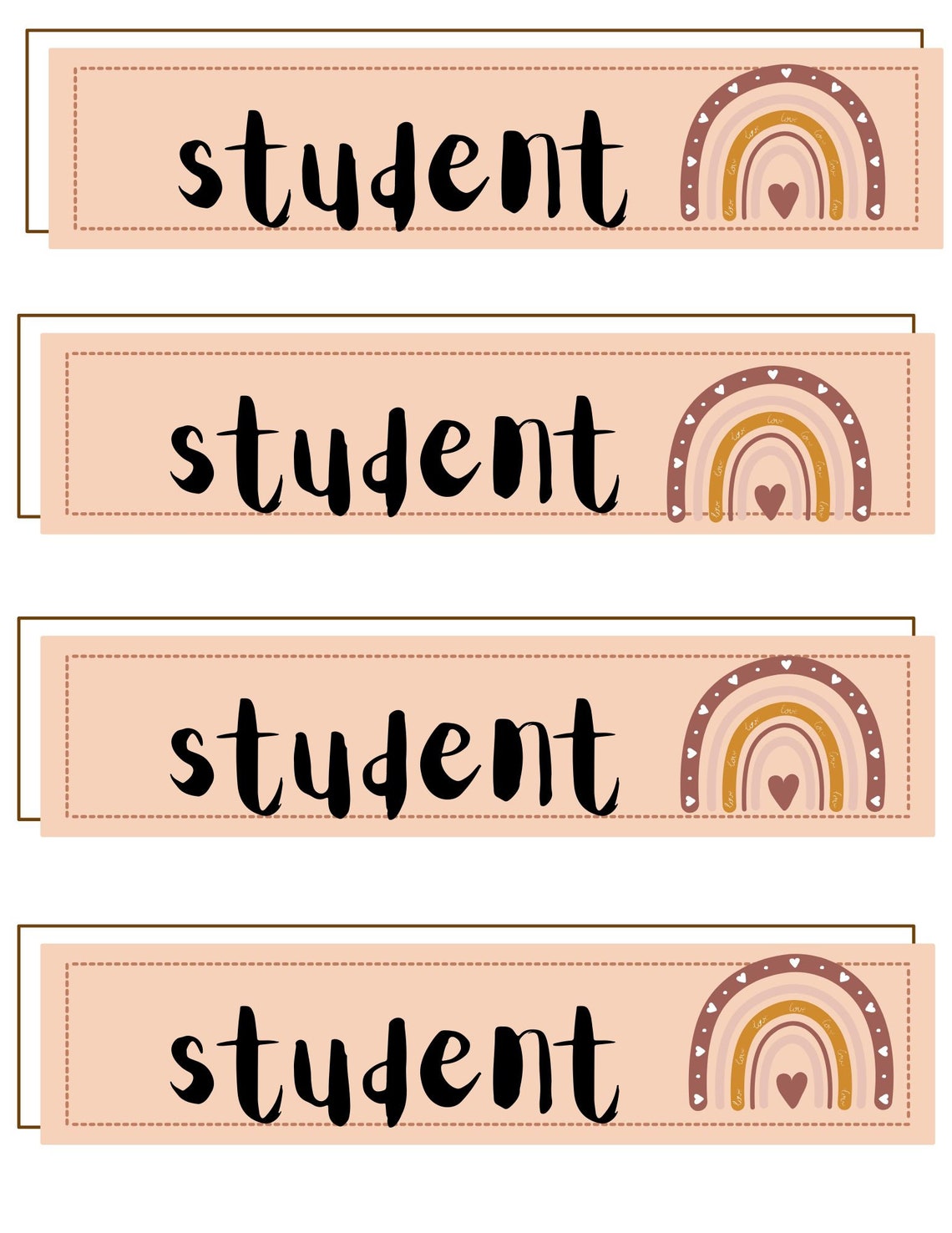4 BOHO Student Name Tags, Student Desk Label, Desk Name Tag Student ...