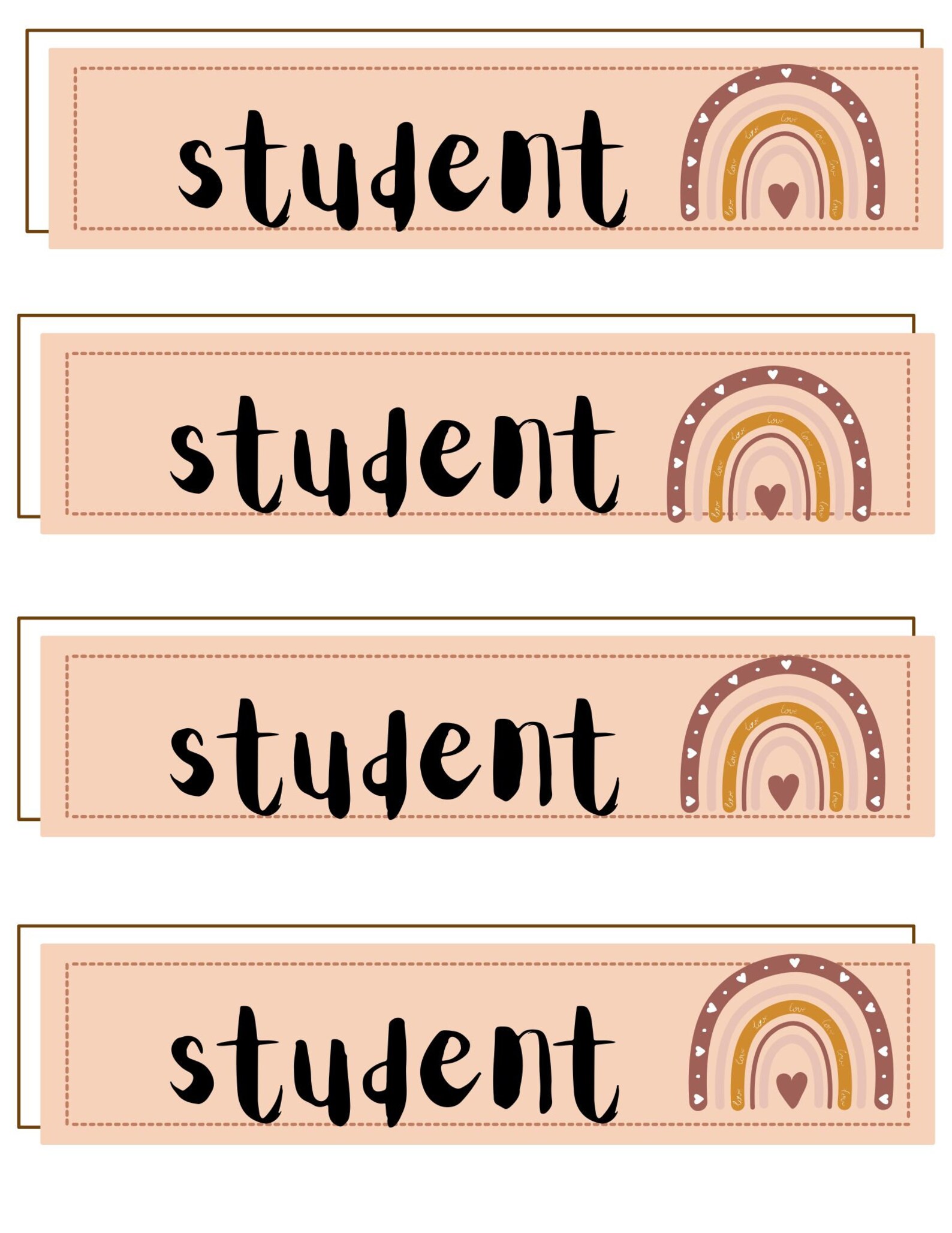 4 BOHO Student Name Tags, Student Desk Label, Desk Name Tag Student ...