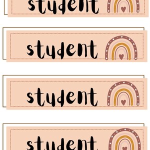 4 BOHO Student Name Tags, Student Desk Label, Desk Name Tag Student ...