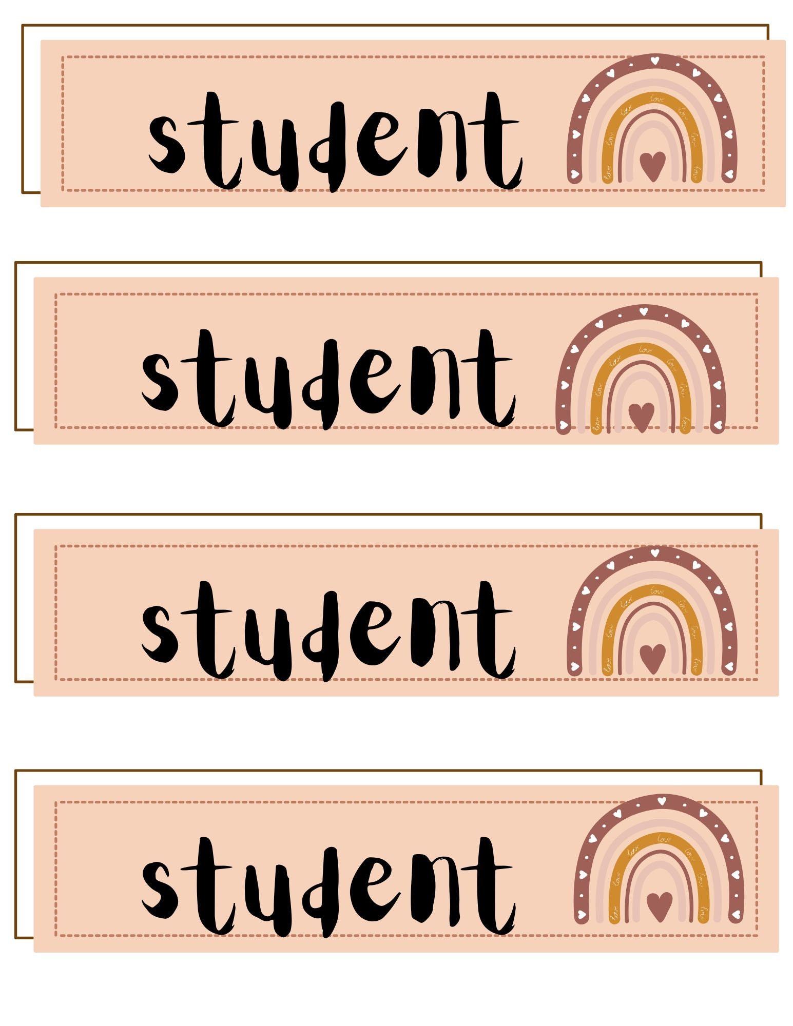 4 BOHO Student Name Tags, Student Desk Label, Desk Name Tag Student ...
