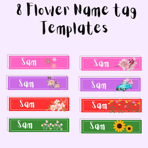 Flower Printable Name Tags, Classroom Name Tags, Pencil Tags, Editable ...