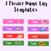 8 Instant Download Flower Name Tags, Editable Floral Templates, Flower ...
