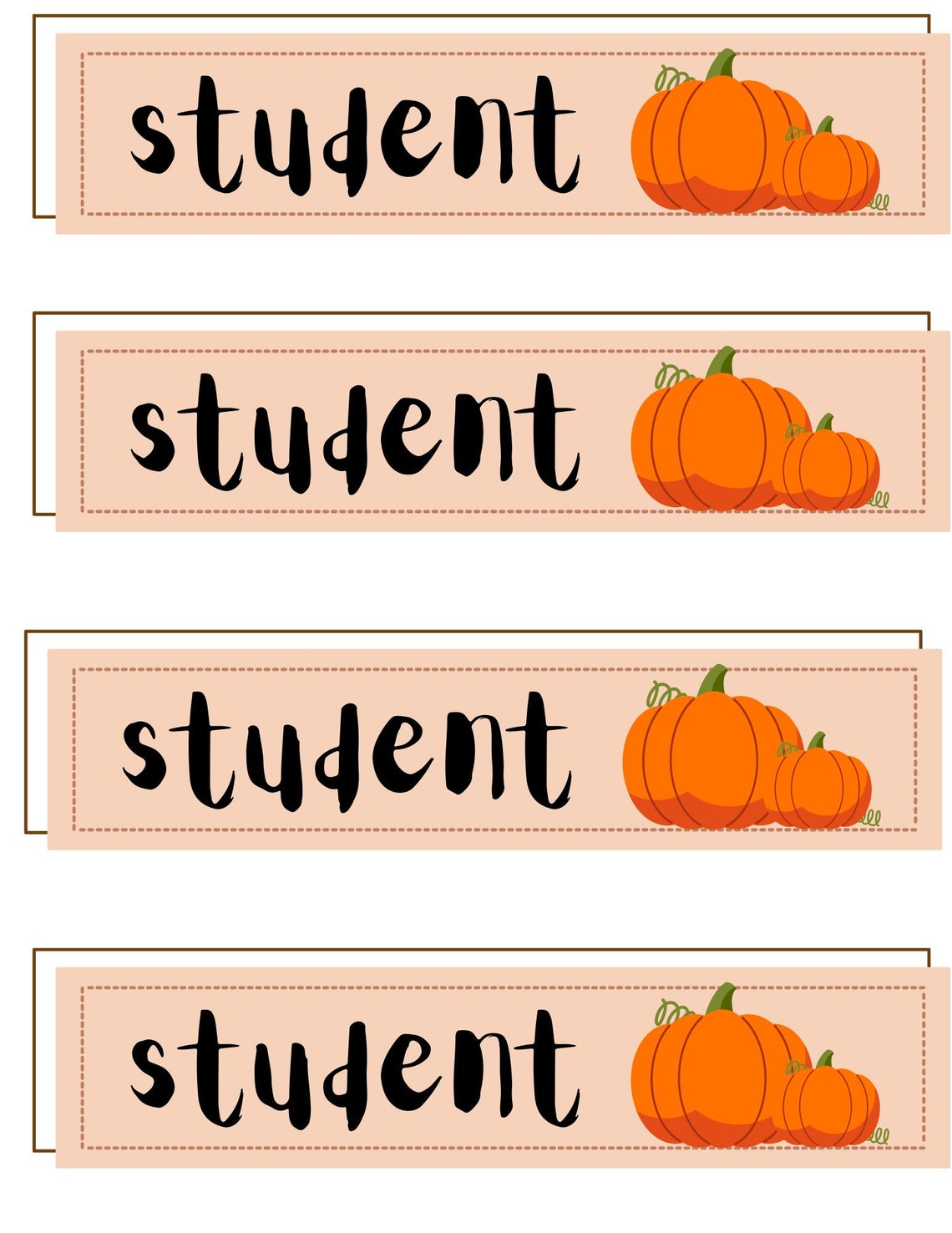 4 EDITABLE Fall Templates, Student Desk, Student Label, Student Labels ...