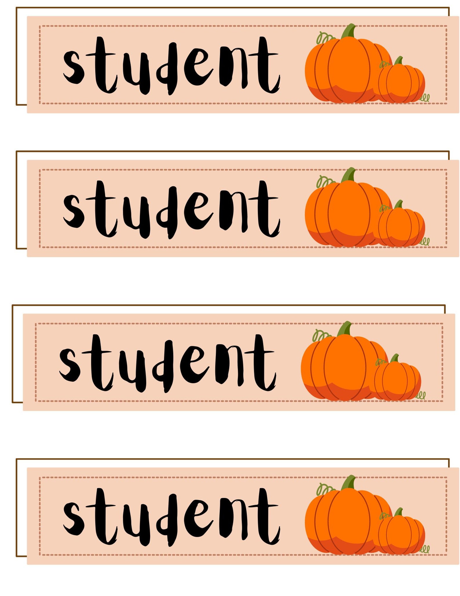 4 EDITABLE Fall Templates, Student Desk, Student Label, Student Labels ...