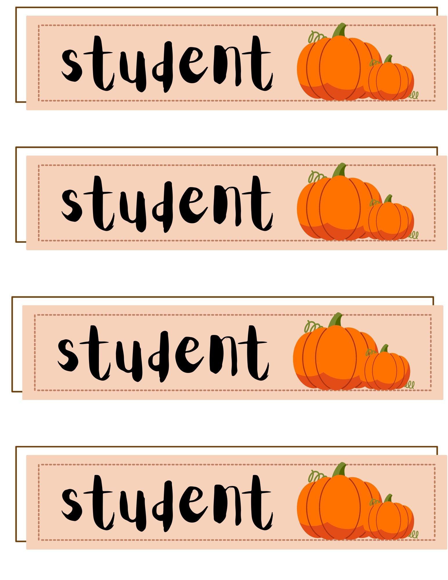 4 EDITABLE Fall Templates, Student Desk, Student Label, Student Labels ...