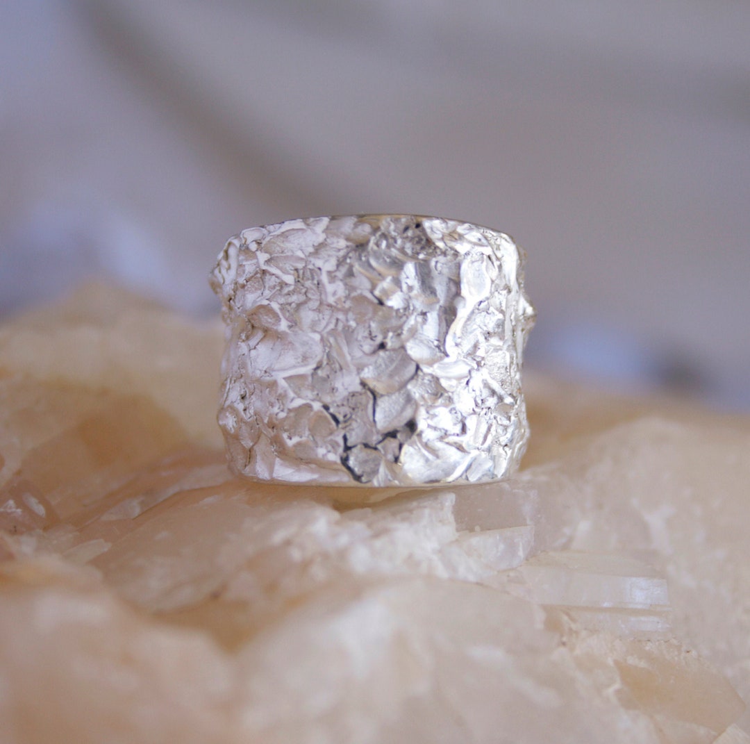 Ring " Mineral", Unique Piece Un Pure Silver 999.9, Handmade. - Etsy