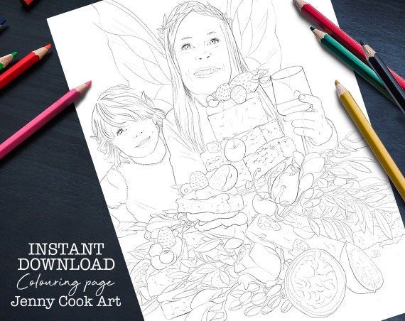 Birthday Treat Fairy Fantasy Colouring Page Instant - Etsy
