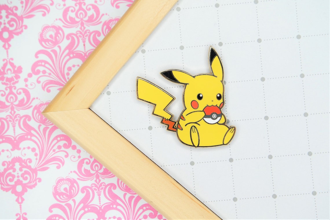 Pikachu Playful Enamel Pin Pokemon - Etsy