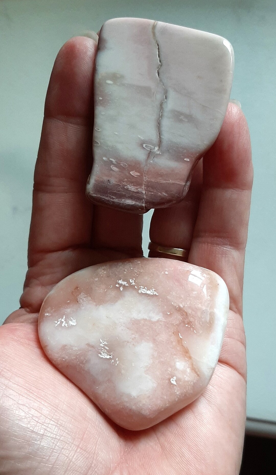 Pink Opal Tumbled Opal Pink Common Opal Lot of 2 Pieces Natural Stone Specimen Stone Australian ...