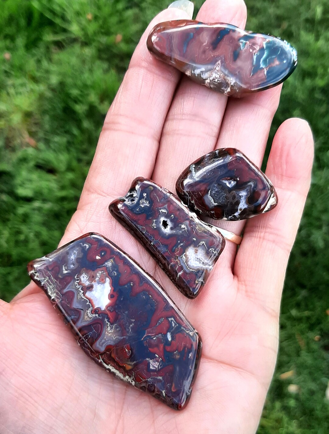 Small Red Jasper Red Idaho Wildfire Jasper Seam Jasper Slab Lot of 4 ...
