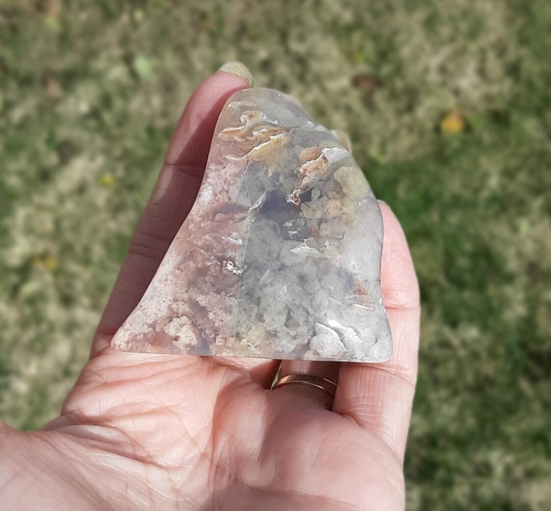 Pink Flower Agate White Flower Agate Polished Agate Polished Stone ...