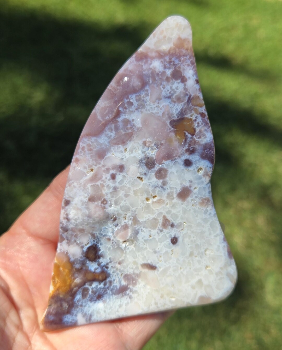 Polished Pink & White Flower Agate Tumbled Stone - Etsy