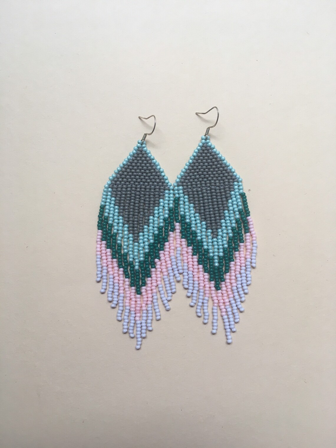 Fringe Beaded Earrings Tutorial + Pattern | PDF Digital Download DIY ...