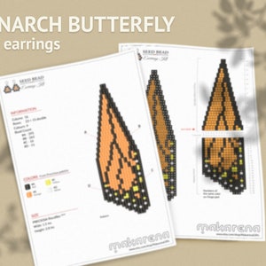 Monarch Butterfly Wing Beaded Earrings Pattern | PDF Digital Download ...