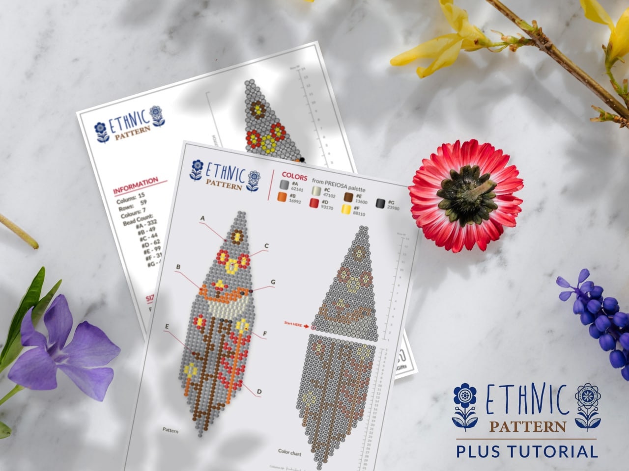 Spring Bird Pattern PDF Digital Download Seed Bead Pattern | Etsy