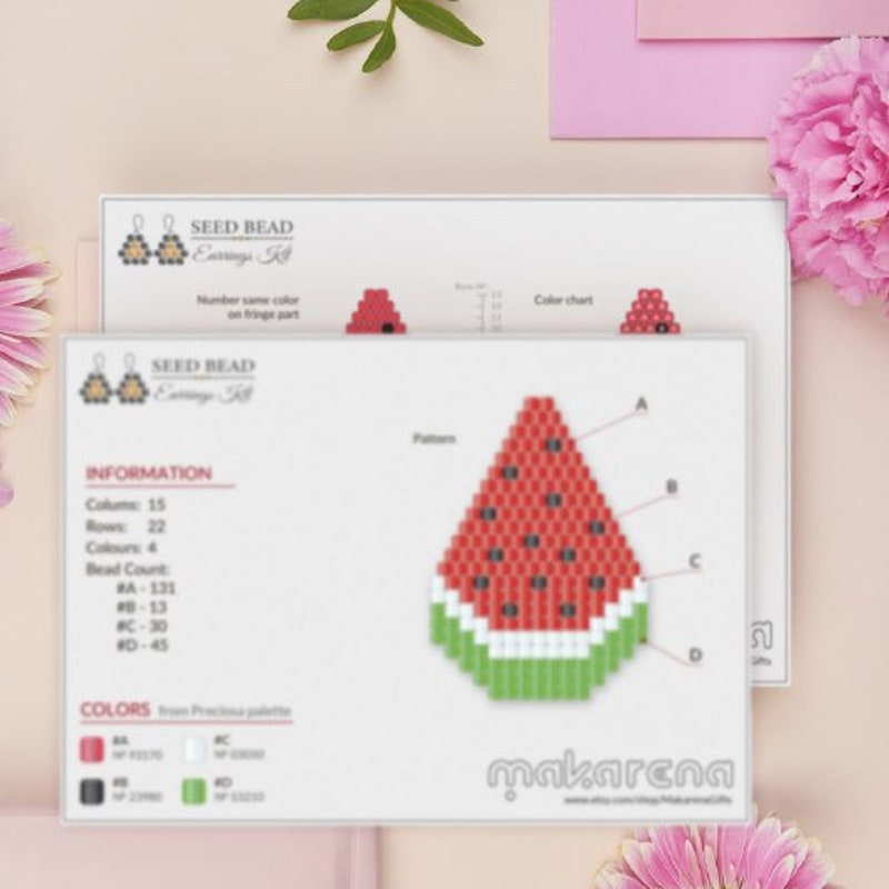 Bead Watermelon Keychain - Etsy