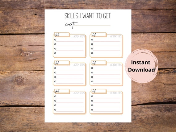 Skill Goal Sheet Print | Etsy