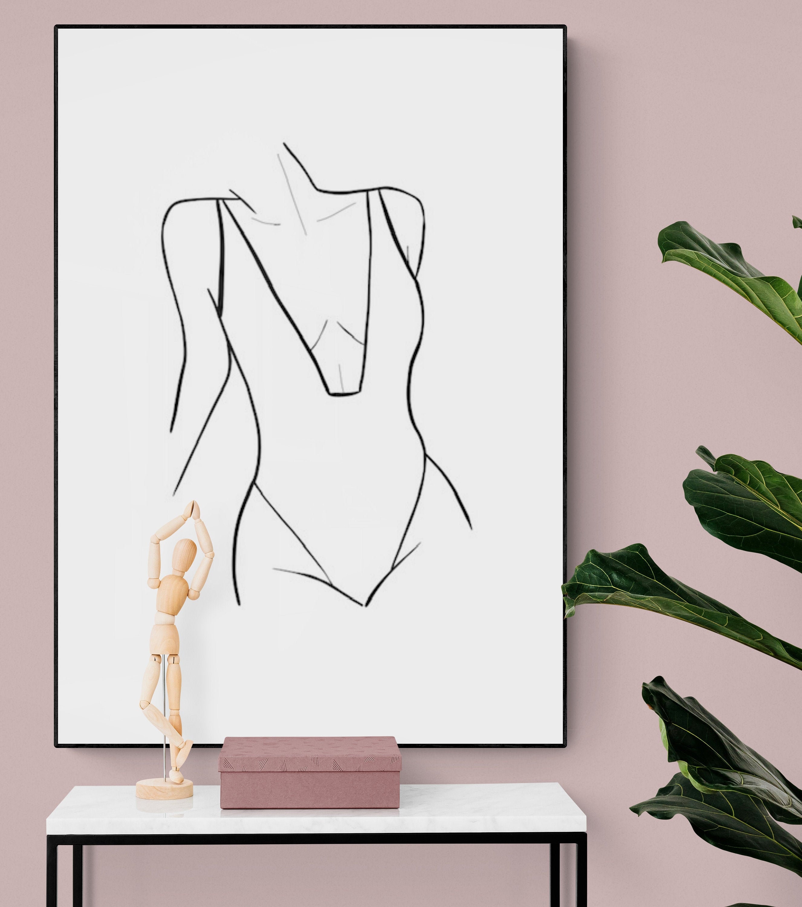 Line Art Woman Print Woman Silhouette Art Printline Art - Etsy