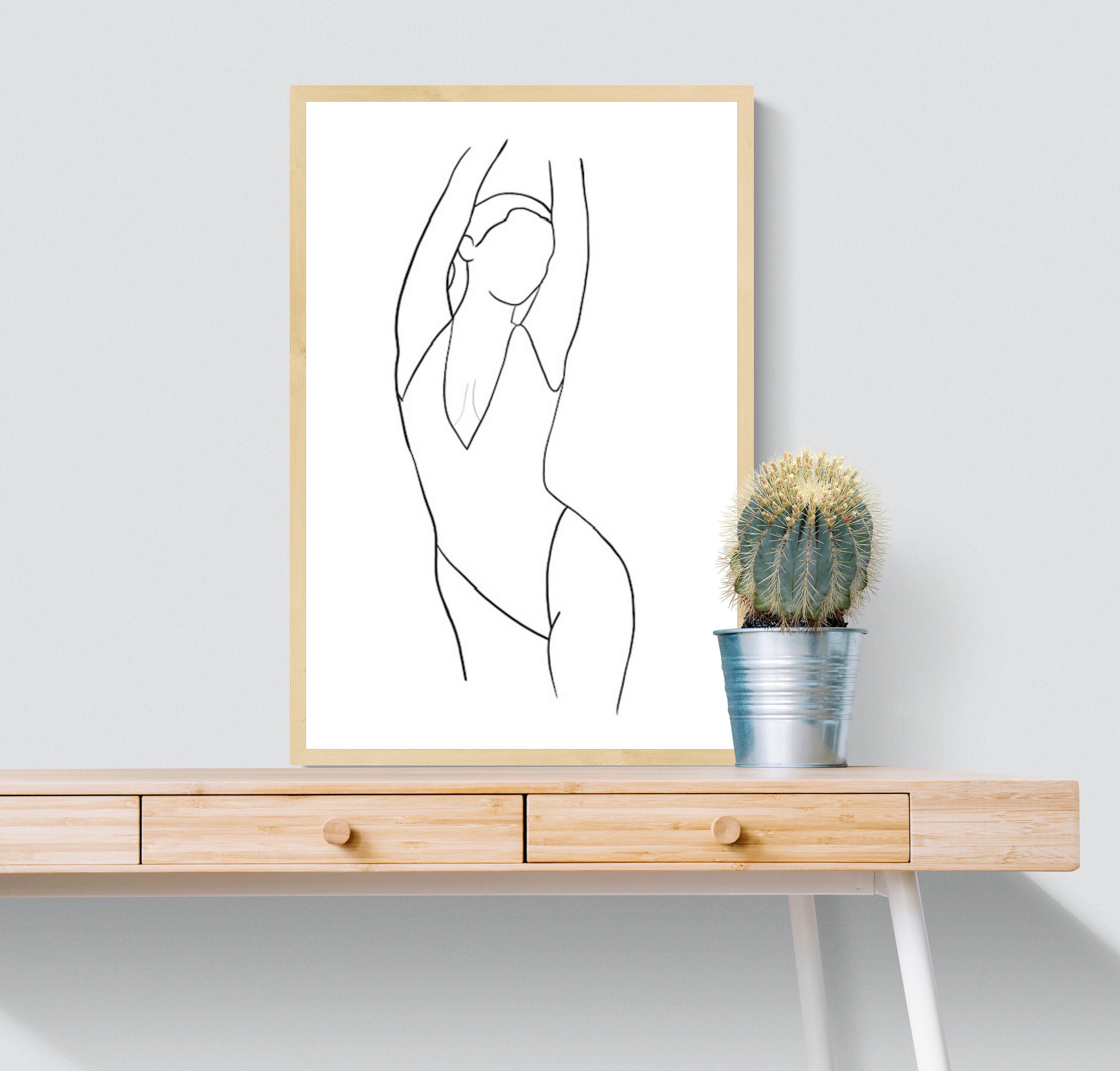 Line Art Woman Print Woman Silhouette Art Printline Art - Etsy UK