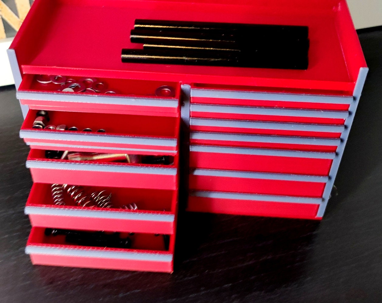 3D Printed 14-drawer Tool Cabinet, RC Scale Model Storage (140mm X 60mm ...