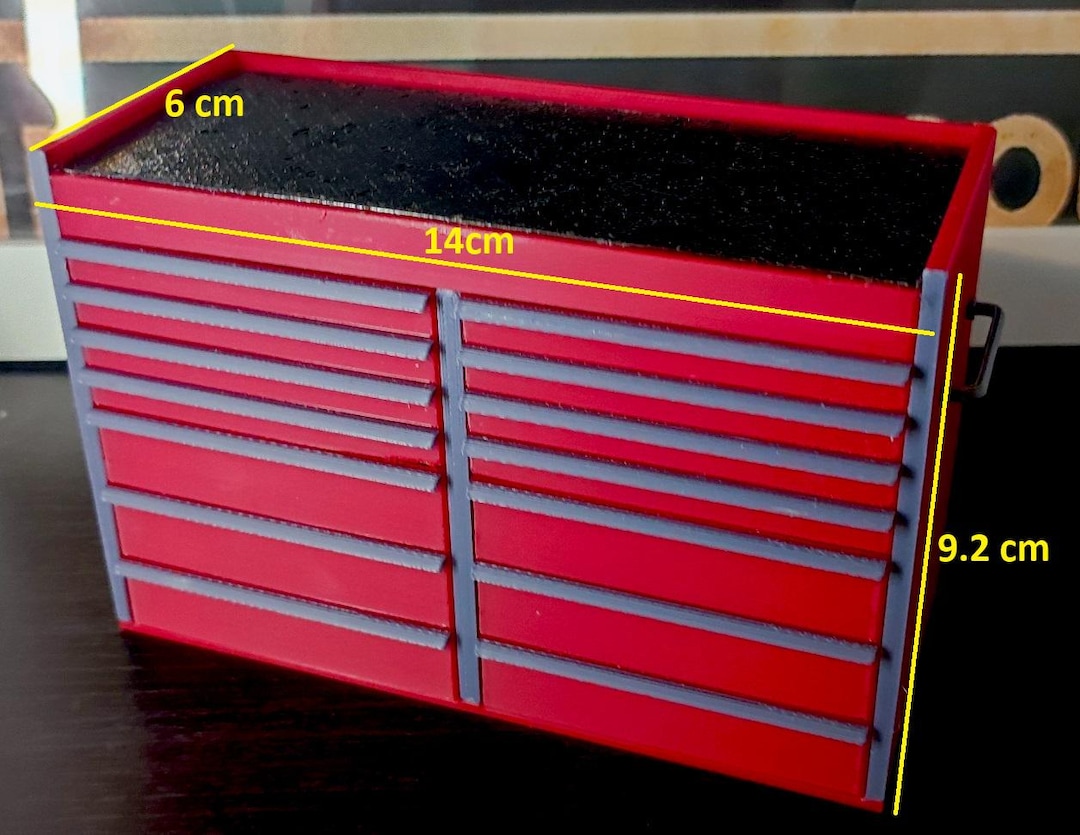 3D Printed 14-drawer Tool Cabinet, RC Scale Model Storage (140mm X 60mm ...