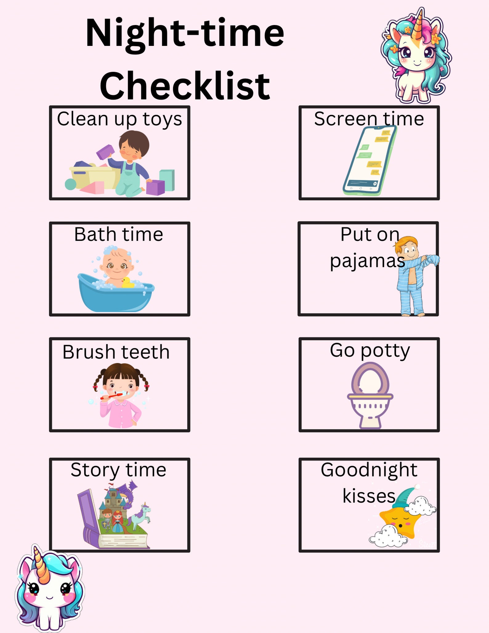 Editable Morning & Evening Routine Chart, Planning Toddler Bedtime ...