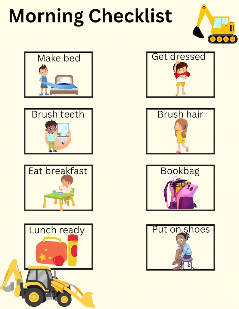 Editable Morning & Evening Routine Chart, Planning Toddler Bedtime ...