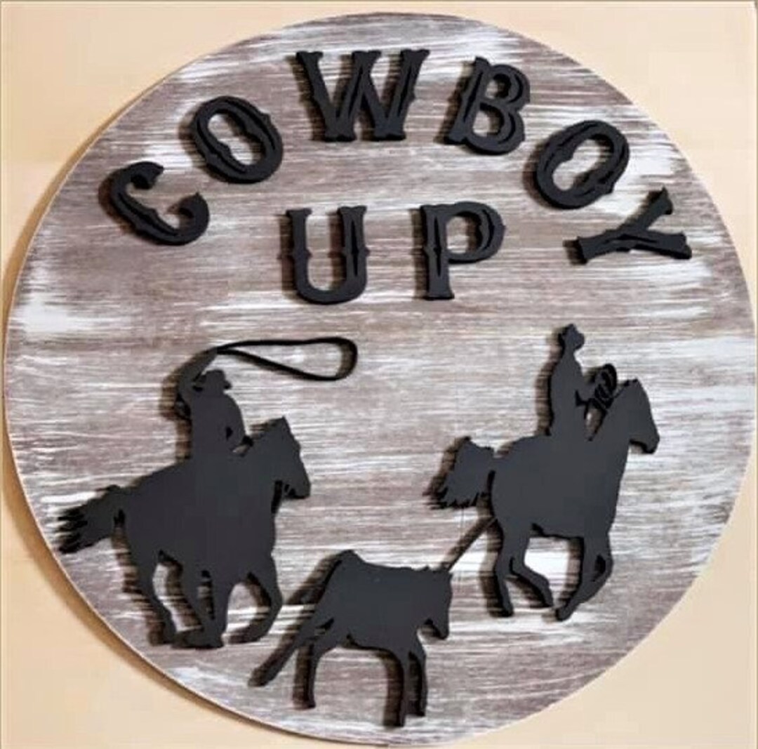 Cowboy up Round - Etsy