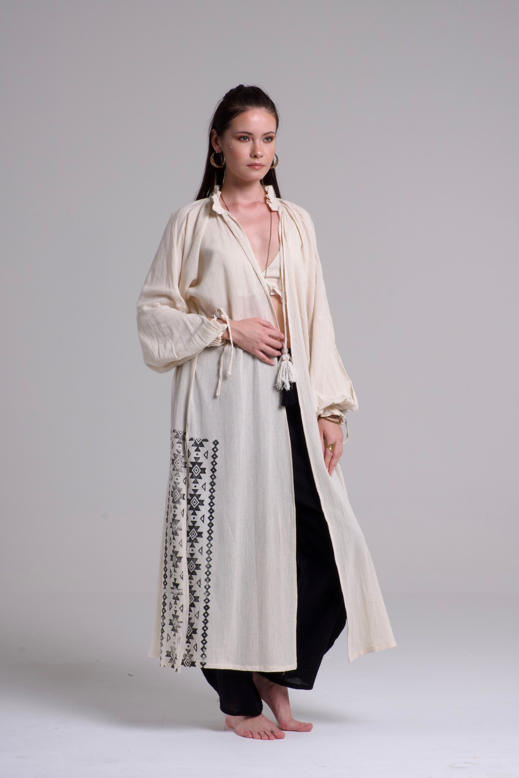 Raw Cotton Kimono Dress Goddess Dress Bohemian Clothing - Etsy