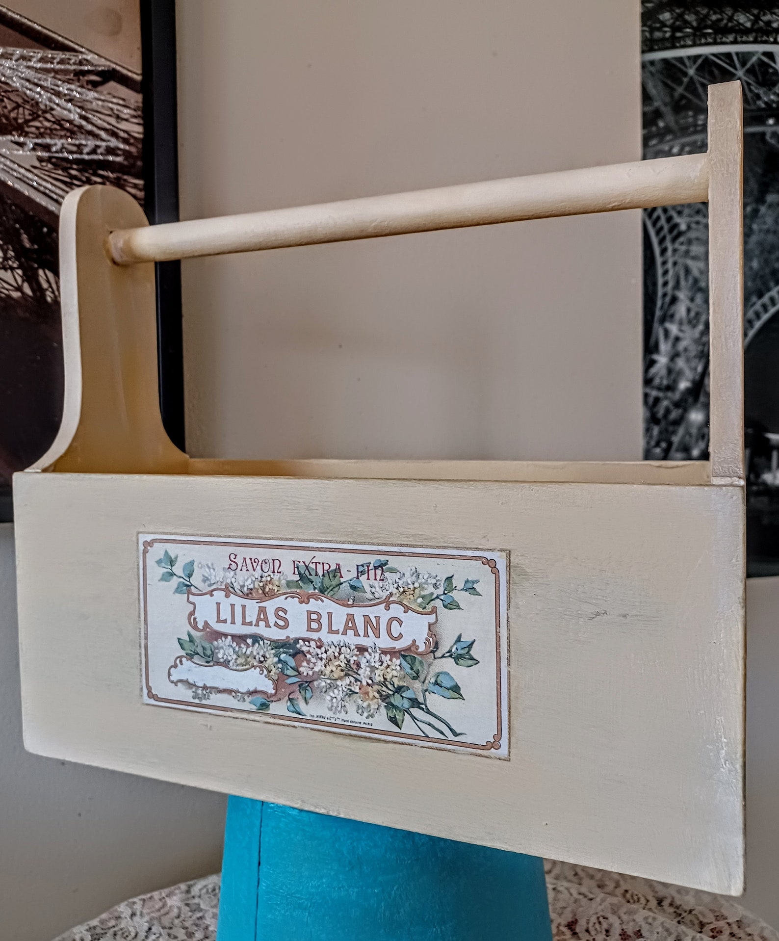 Wooden Tote, Decorative Tote, Wooden Caddy, Storage, Craft Supplies ...