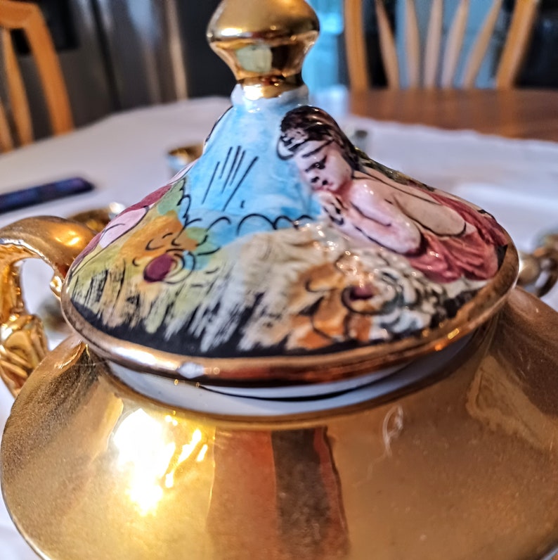 18 Piece Capodimonte Italian Porcelain Tea Set Vintage - Etsy