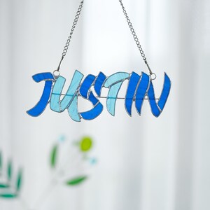 Personalized Stained Glass Name Sign Suncatcher, Door Sign, Boys Girls ...