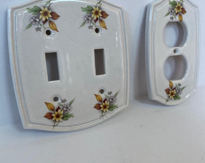 Vintage Ceramic Floral Wall Outlet and Light Switch Covers - Etsy