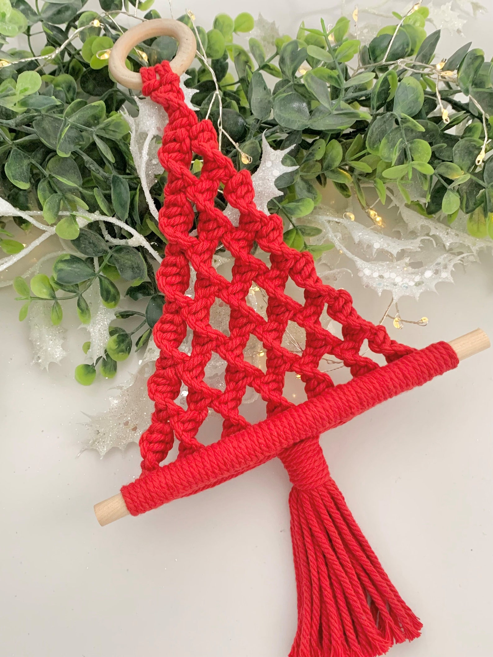 Small Macrame Christmas Tree Wall Hanging Various Colours Christmas ...