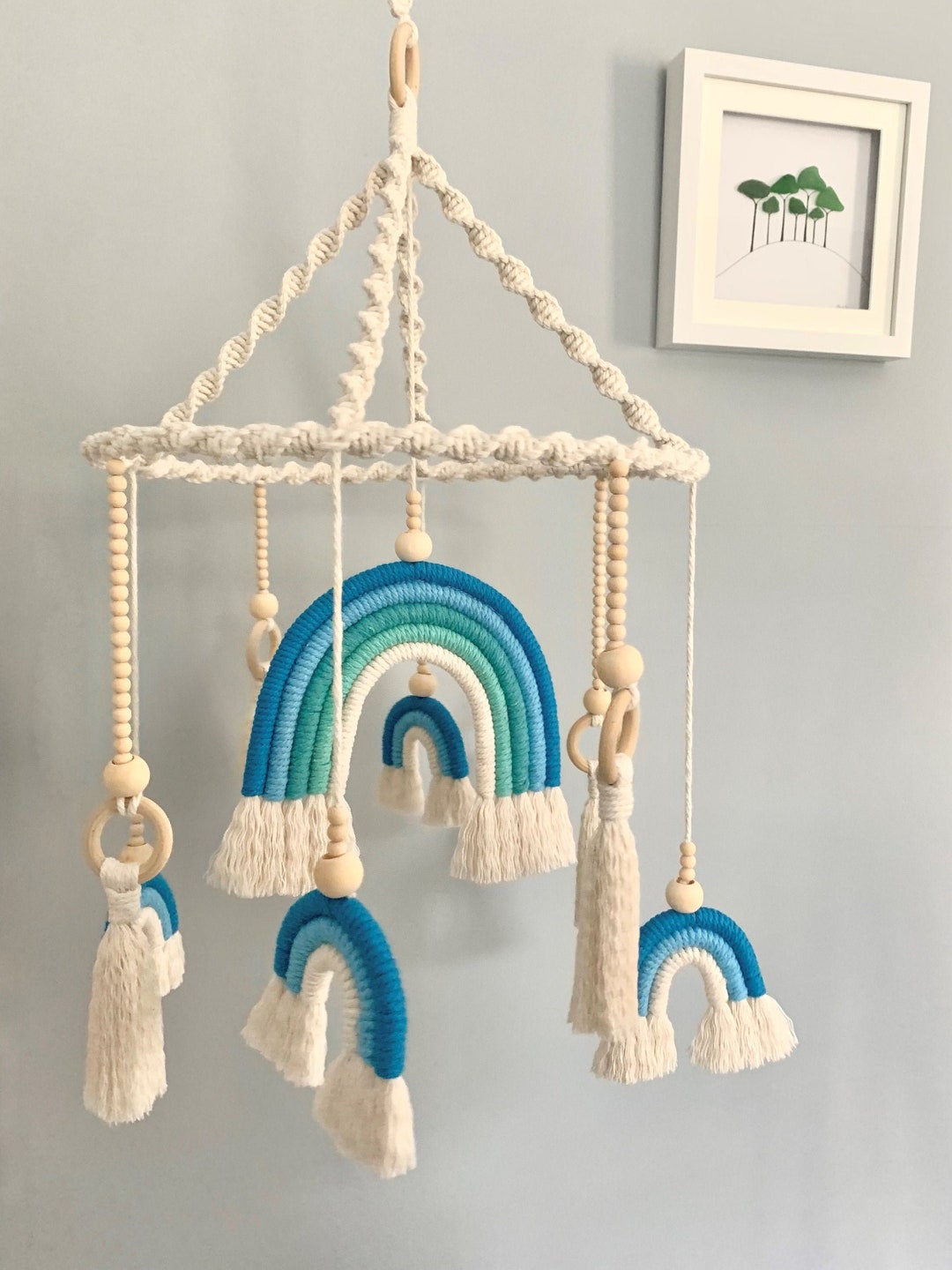 Macrame Rainbow Cot Mobile or Nursery Ceiling Hanging Can Be ...