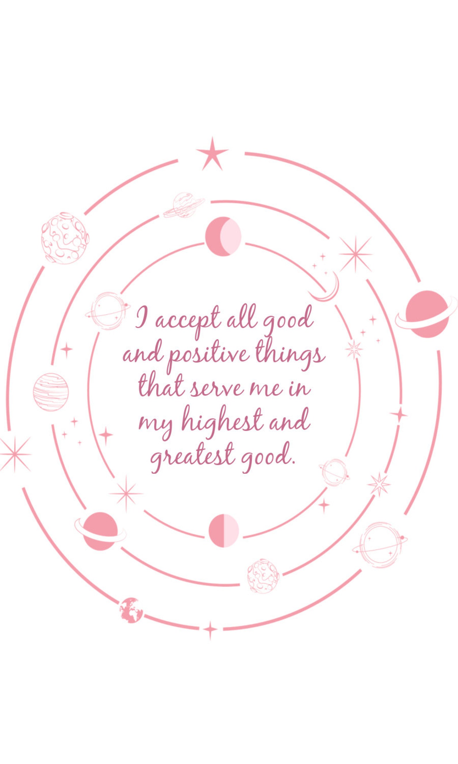 8 Positive Affirmations in a Blush Pink Color Scheme for Instant ...
