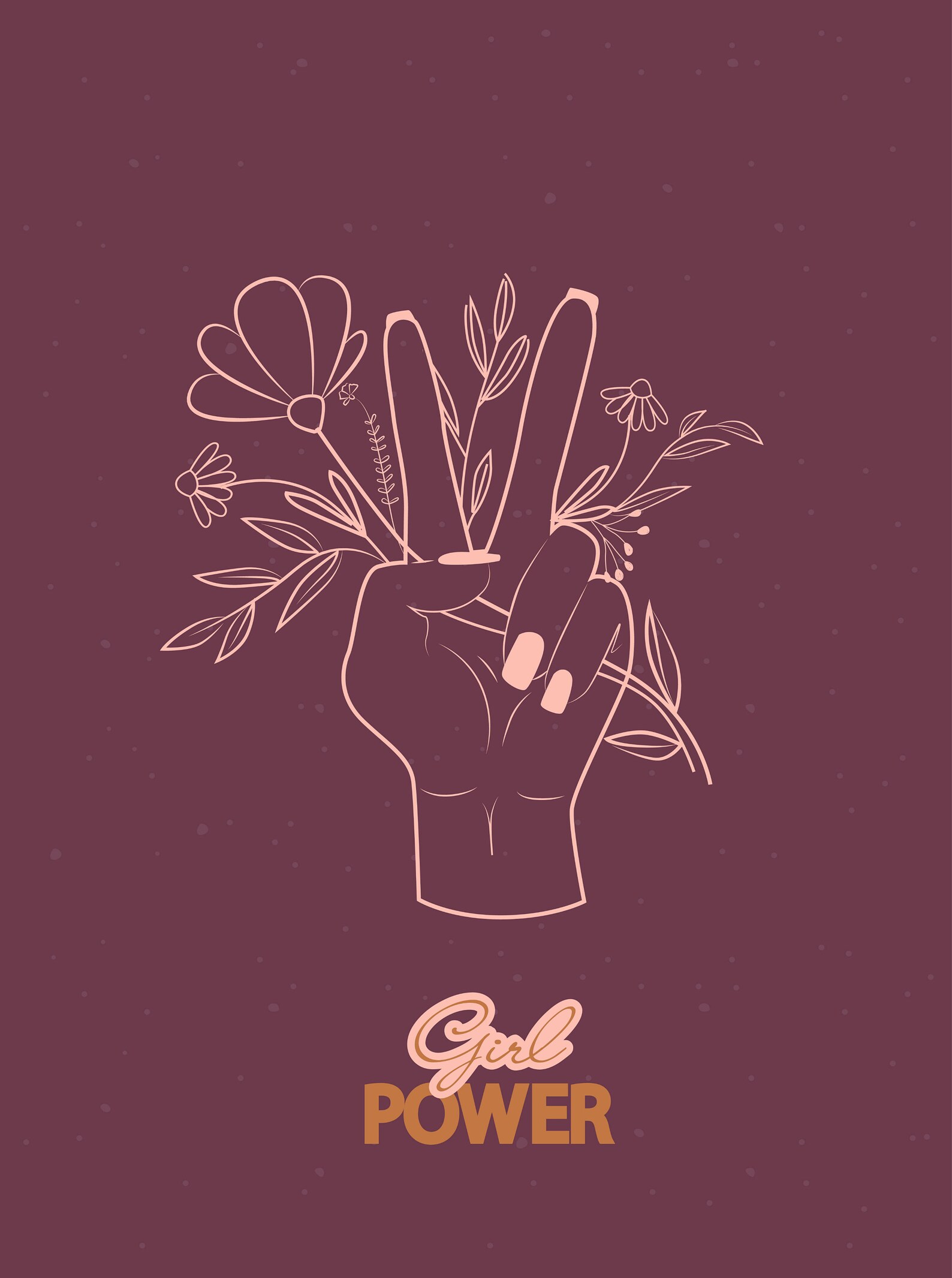 Girl Power With Feminine Hands Holding a Peace Sign and - Etsy