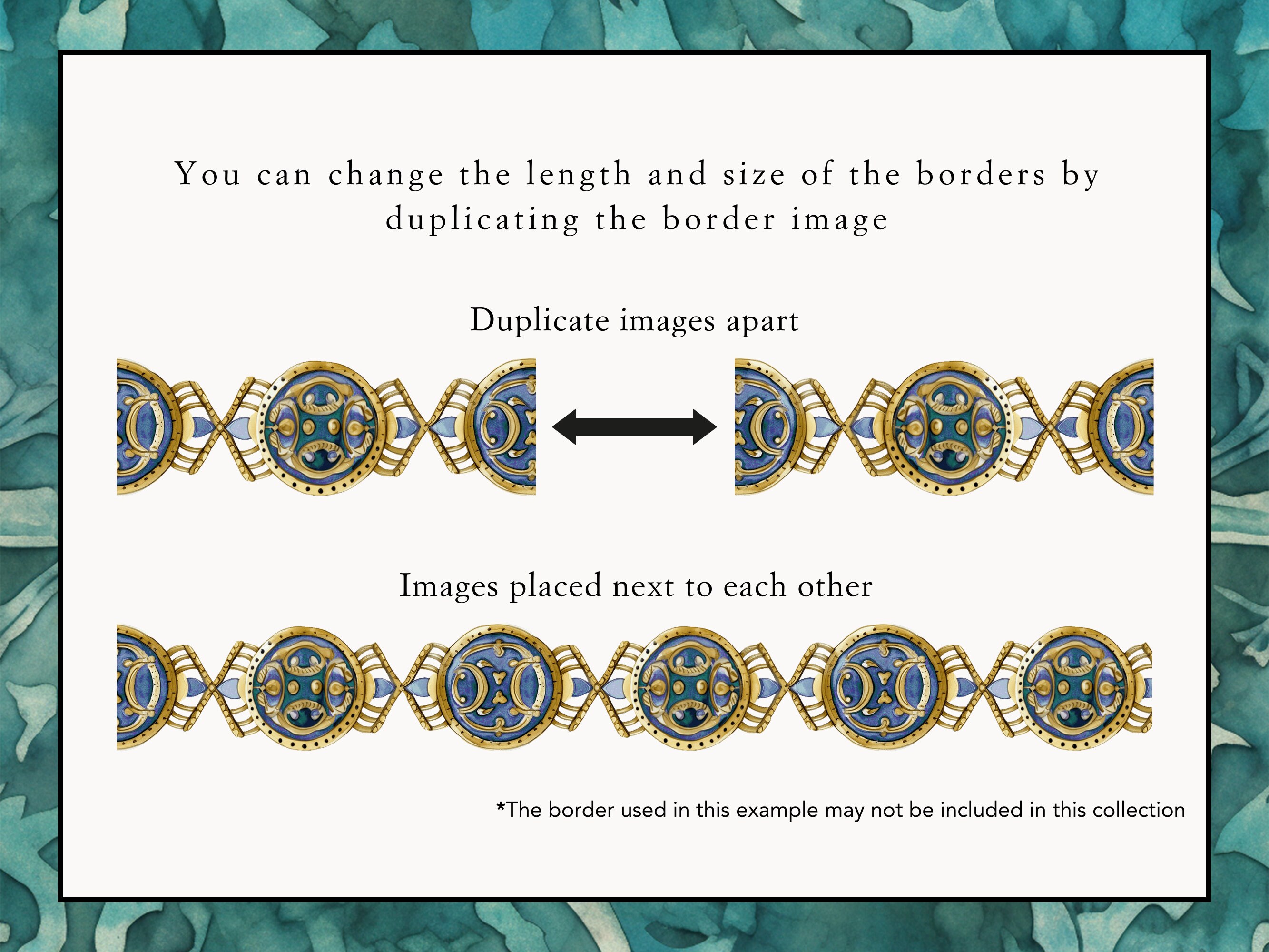 Medieval Borders in Green and Gold, Digital Download, Junk Journal ...